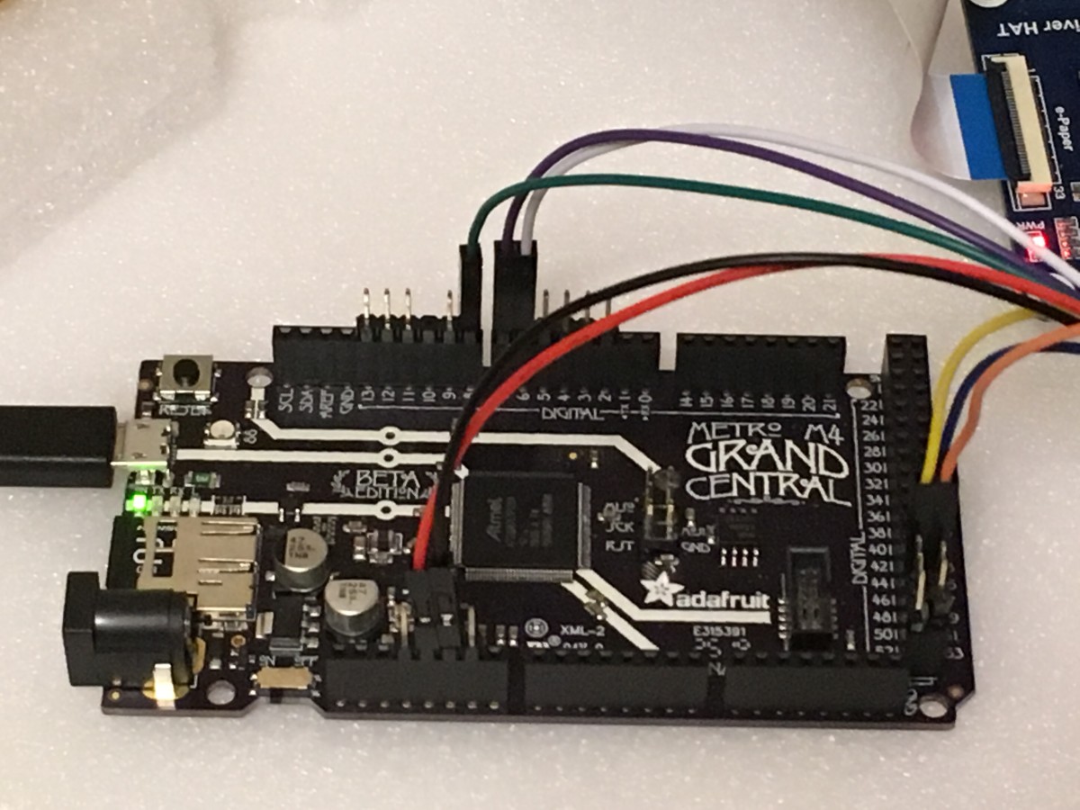 Fun with e-paper and Arduino using an Adafruit Grand Central M4 and ...